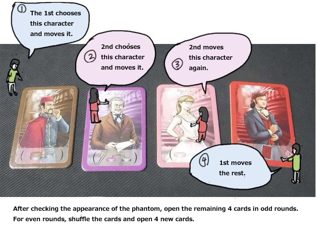 The 1st player moves one of them,